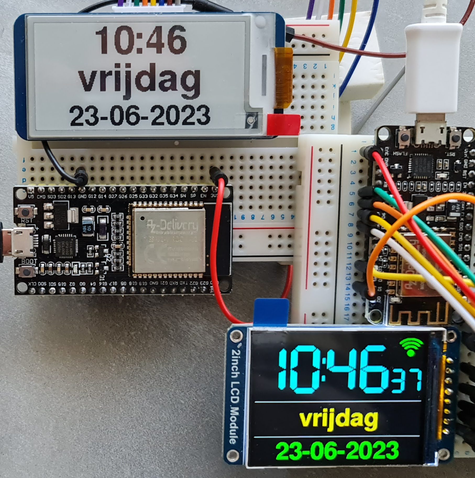 ESP8266 en ESP32 met verschillende displays